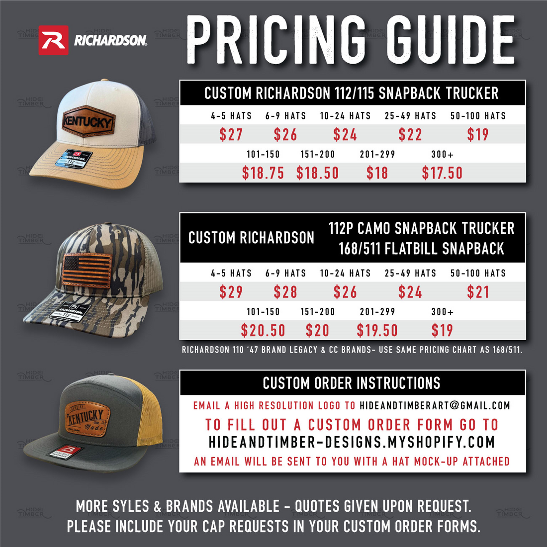 Hat Styles – Hide and Timber Designs